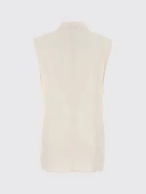 Le Kasha Sleeveless Silk Shirt With Mandarin Collar - Cream