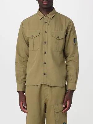 C.P. COMPANY Linen And Cotton Blend Shirt With French Collar - Green