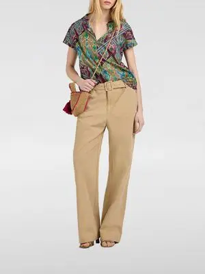 Momoni Ethnic Print Cotton Shirt With Short Sleeves