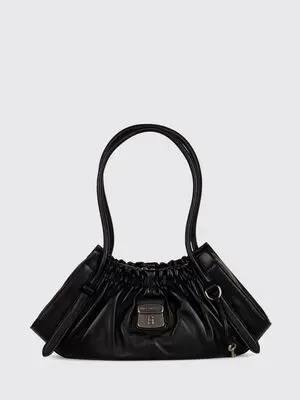 Marc Jacobs The Cristina Leather Shoulder Bag With Double Handle And Padlock Black