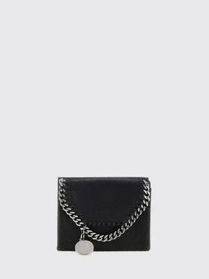 Stella McCartney Falabella Crackled Synthetic Suede Wallet - Black