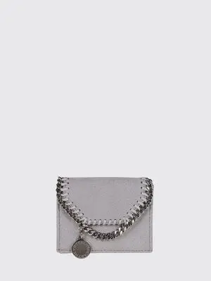 Stella McCartney Falabella Crackled Synthetic Suede Wallet - Grey