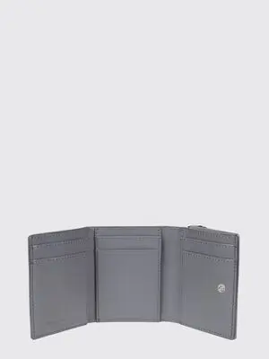 Stella McCartney Falabella Crackled Synthetic Suede Wallet - Grey