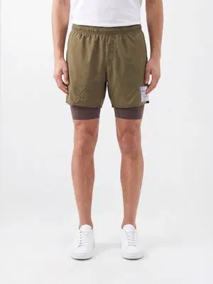 Satisfy Slim-fit Nylon Running Shorts - Olive
