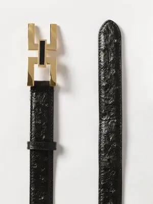 Elisabetta Franchi Embossed Leather Belt - Black