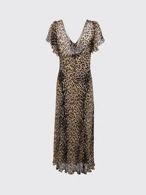 Rixo Animalier Viscose Midi Dress - Multicolor