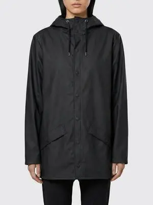 Rains Hooded Waterproof Polyester Raincoat - Black
