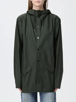 Rains Hooded Waterproof Polyester Raincoat Green