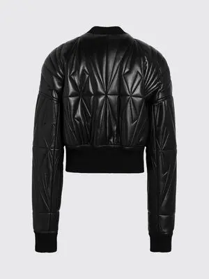 Rick Owens Moncler X Quilted Calfskin Cropped Bomber Jacket - Black