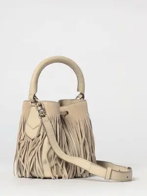 BOSS Lenah Fringed Suede Bucket Bag - Beige