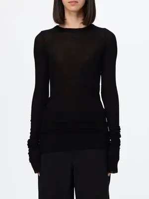Rick Owens Slim Fit Long-sleeved Top In Viscose And Silk - Black