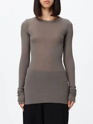 Rick Owens Slim Fit Long-sleeved Top In Viscose And Silk - Dust