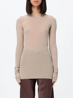 Rick Owens Slim Fit Long-sleeved Top In Viscose And Silk - Grey