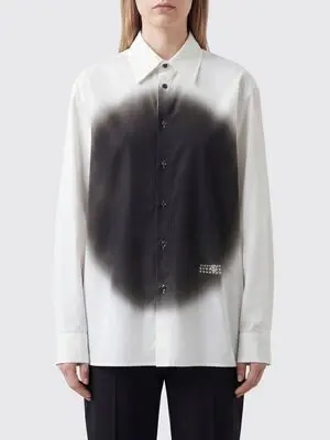 MAISON MARGIELA Graphic Print Cotton Shirt With Relaxed Fit - Beige