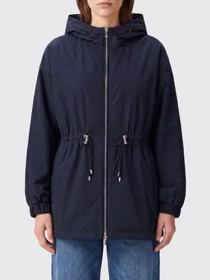 MOORER Galilea-stp Short Technical Fabric Hooded Windbreaker Jacket - Blue
