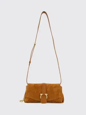 FERRAGAMO Suede Calfskin Gancini Flap Crossbody Bag - Brown