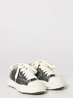 Mihara Yasuhiro Peterson Distressed Cotton Low Top Sneakers - Black