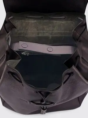 TOM FORD Hammered Calfskin Leather Backpack With Flap And Drawstring Closure
