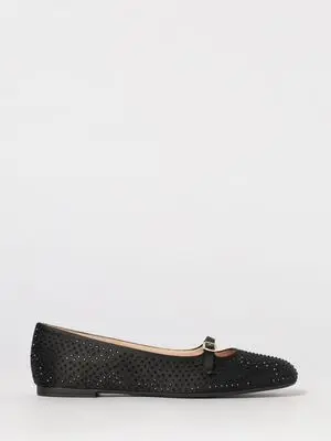 Bally Satin Ballerinas With Rhinestones - Black
