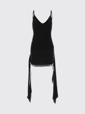 Attico Silk Blend Mini Dress With Rhinestone Embellishments