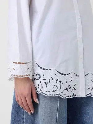 TWINSET Cotton Shirt With Macramé Hem