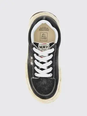 Mihara Yasuhiro Oliver Distressed-effect Low-top Leather Sneakers - Black