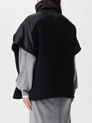Pinko Wool Blend Coat With Leather Accents