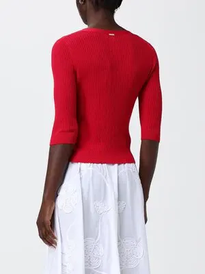 TWINSET Slim Fit Ribbed Cotton And Silk Cardigan