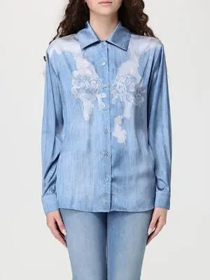 Liu Jo Cotton Shirt With Print - Blue