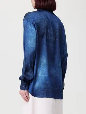 Liu Jo Cotton Shirt With Print - Navy