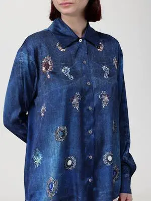 Liu Jo Cotton Shirt With Print - Navy