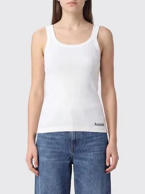 AMISH SUPPLIES Slim Fit Cotton U-neck Tank Top With Thin Straps - White