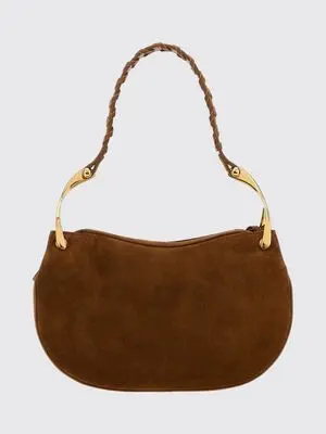 Alexander McQueen Suede Handbag With Gold Tone Hardware