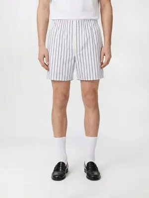 AMI Paris Striped Cotton Shorts - White
