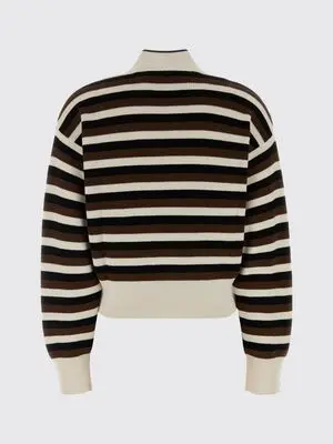 Brunello Cucinelli Striped Cotton Zip-up Turtleneck Cardigan - Beige