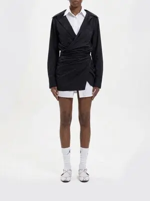 Attico Stretch Cotton Chemisier Dress - Black