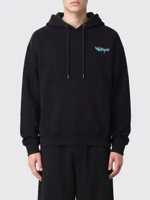 Off-White Relaxed Fit Cotton Hoodie With Arrow Logo - Black
