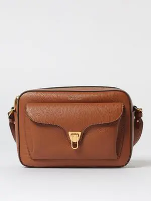 COCCINELLE Leather Shoulder Bag With Turn Lock Closure