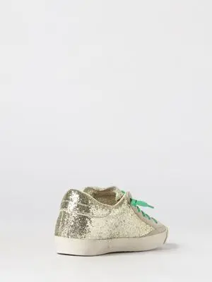 Philippe Model Low-top Leather And Fabric Glitter Sneakers With Embroidery - Gold