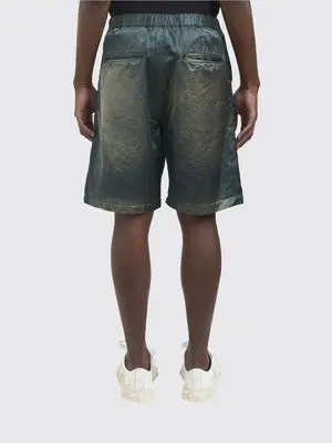 Mihara Yasuhiro Abstract Print Cotton Jogging Shorts With Distressed Effect - Green