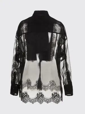 Dolce & Gabbana Silk And Lace Shirt With Plastron Bib