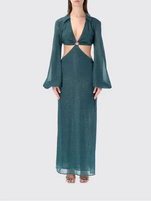 Oseree Long Sleeve Cut Out Maxi Dress Peacock