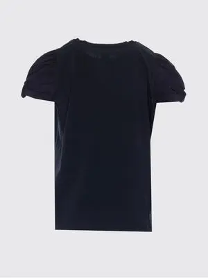 TWINSET Slim Fit Cotton Top With Puff Sleeves - Black