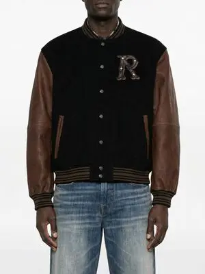 REPRESENT Wool Bomber Jacket With Logo - Black