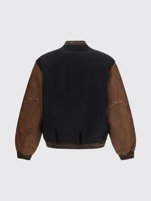 REPRESENT Wool Bomber Jacket With Logo - Black