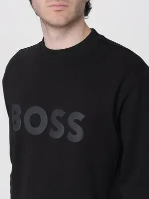 BOSS Crew Neck Sweatshirt With Logo - Black