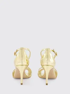 FERRAGAMO Perforated Patent Leather Stiletto Sandals