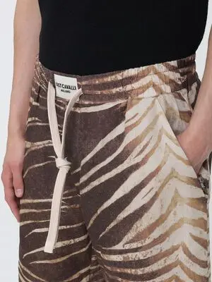 Just Cavalli Zebra Print Cotton Jogging Shorts