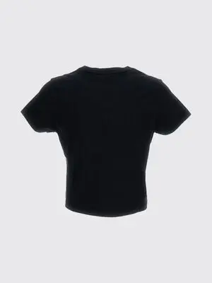 Maison Kitsuné Cotton Crop T-shirt With Logo - Black