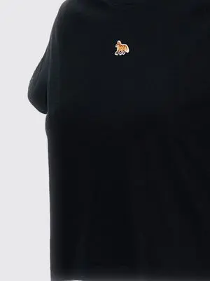 Maison Kitsuné Cotton Crop T-shirt With Logo - Black